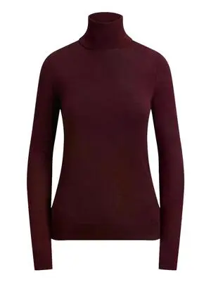 Ralph Lauren Lauren Ralph Lauren Logo Plaque Ribbed Turtleneck Top Red