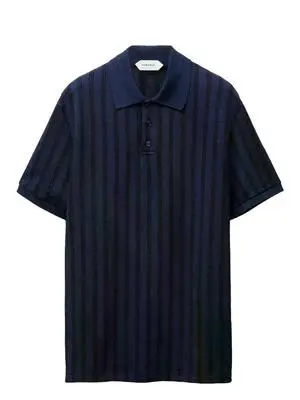 Versace Jacquard Cotton Piqué Polo - Blue