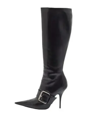 Balenciaga Knife Belted Knee-high Boots - Black