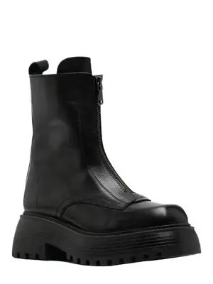 SERGIO MORETTI FIRENZE Zip-front Chunky Sole Boots - Black