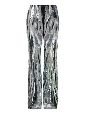 Alberta Ferretti Embellished Palazzo Pants - Black