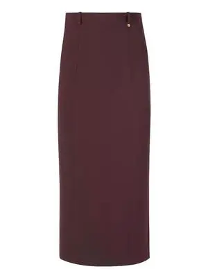 NISSA High-waisted Midi Skirt - Red