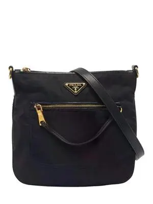 PRADA Prada Black Nylon Front Zip Crossbody Bag