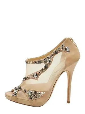 JIMMY CHOO Quinzie Crystal-embellished Pumps - Neutrals