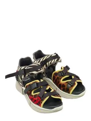 Chloé Sonnie Animal-print Sandals - Black