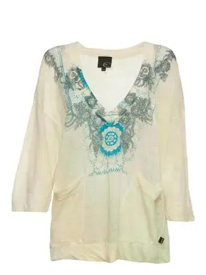 Just Cavalli Floral-print V-neck Sweater - Neutrals