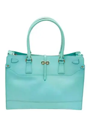 FERRAGAMO Medium Briana Gancini Handbag - Blue