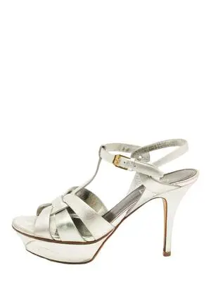 Saint Laurent Saint Laurent Tribute Platform Sandals Silver