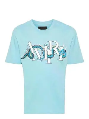 Amiri Logo-print Cotton T-shirt - Blue