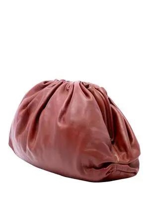 Bottega Veneta Bottega Veneta Lambskin The Pouch Clutch Bag Red