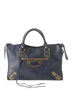 Balenciaga Metallic Edge City Satchel - Blue