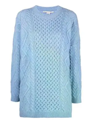 Stella McCartney Aran-knit Oversized Jumper - Blue