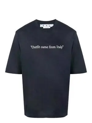 Off-White Logo-print Cotton T-shirt - Blue