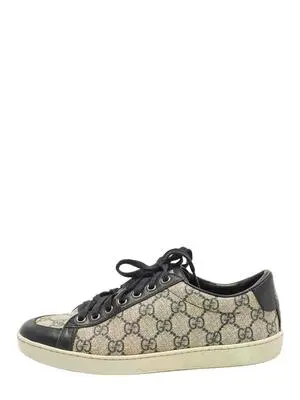 Gucci Gg Supreme Canvas Lace-up Sneakers - Neutrals