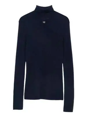 Maje Ribbed-knit Roll-neck Sweater - Blue