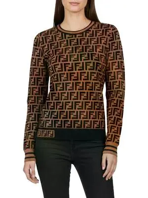 Fendi Zucca Pattern Knit Sweater - Brown