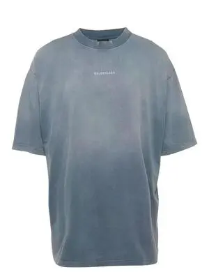 Balenciaga Oversized Logo-print T-shirt - Blue