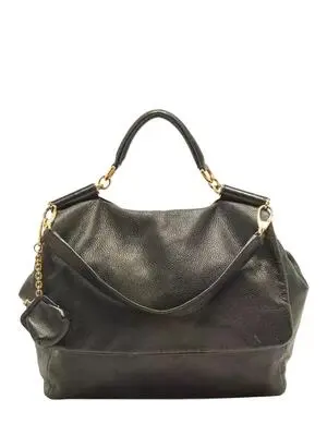 D&G PREOWNED Dolce & Gabbana Sicily Leather Tote Bag - Black
