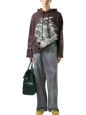 Gcds Studded Logo-patch Track Pants - Grey
