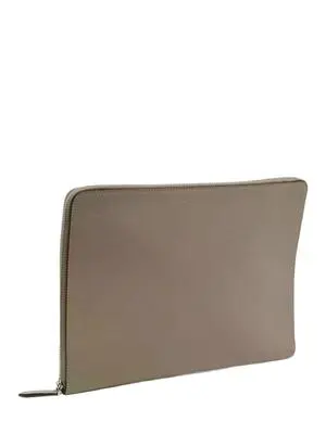 Fendi Grained Leather Pouch - Neutrals