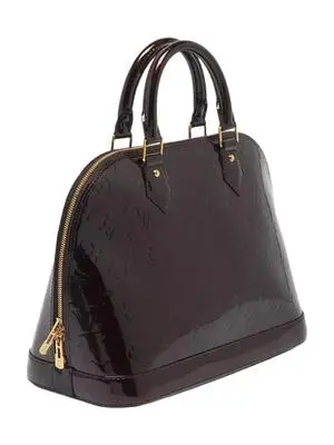 LOUIS VUITTON 2012 Pm Alma Monogram Vernis Tote Bag - Red