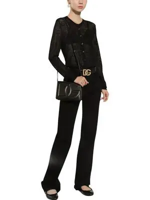 Dolce & Gabbana Dna Logo Embroidered Cardigan - Black