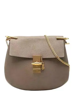 Chloé Small Grained Calfskin Drew Crossbody Bag - Brown