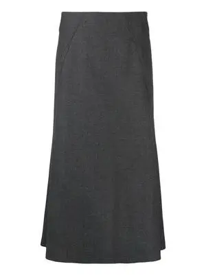 Alberta Ferretti A-line High-waist Midi Skirt - Grey