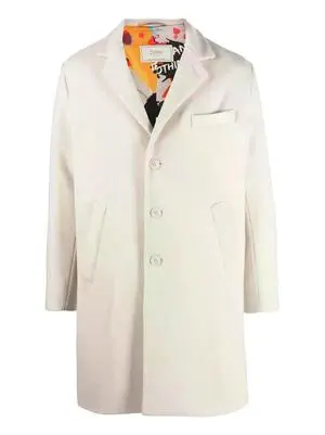 Herno Globe Single-breasted Wool Coat - Neutrals