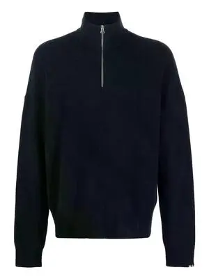 Extreme Cashmere High-Neck Zipped Jumper Blue