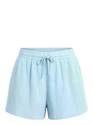 Seafolly Crinkle-texture Drawstring Shorts - Blue