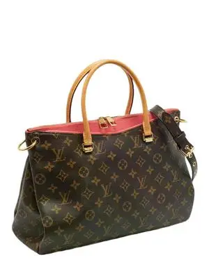 LOUIS VUITTON 2015 Mm Pallas Monogram Tote Bag Brown