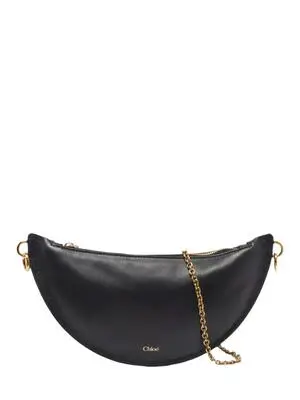 Chloé Mini Icons Half Moon Shoulder Bag Black