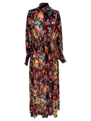 Zimmermann Floral Print Long Sleeve Maxi Dress - Purple