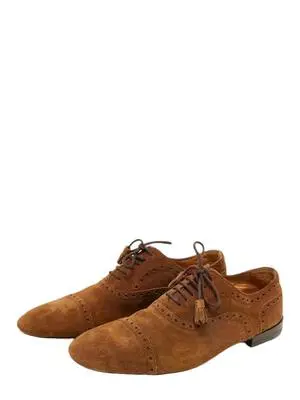 Gucci Suede Brogue Lace-up Shoes - Brown