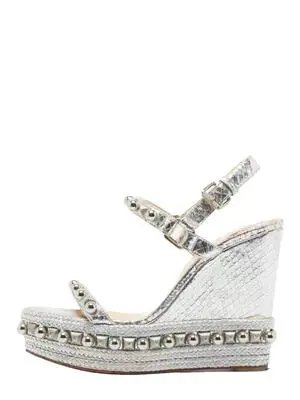 CHRISTIAN LOUBOUTIN Christian Louboutin Cataclou Snakeskin-Embossed Wedge Sandals