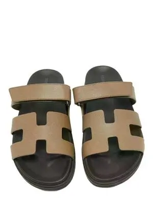 Hermès Chypre Touch-strap Sandals - Brown