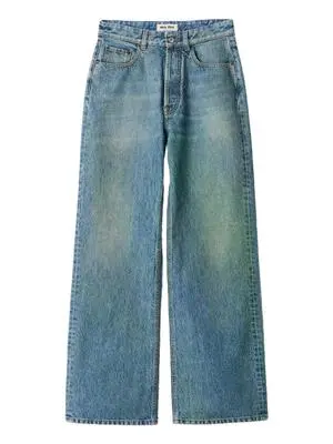 Miu Miu Five-pocket Washed Denim Jeans - Blue