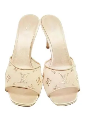 LOUIS VUITTON Revival Crystal-embellished Heeled Sandals - Neutrals