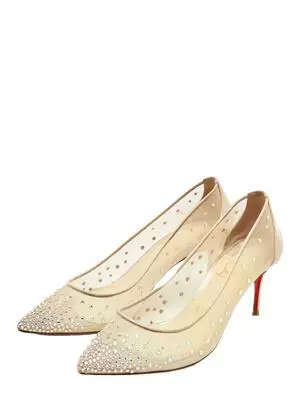 CHRISTIAN LOUBOUTIN Follies Strass Crystal-embellished Pumps - Neutrals