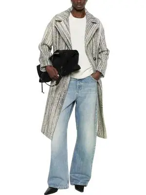 Momoni Chevron Pattern Double-breasted Coat - Neutrals