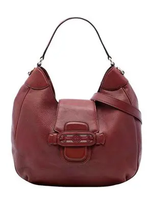 Gucci 2016-2026 Grained Calfskin Dressage Hobo Satchel - Red