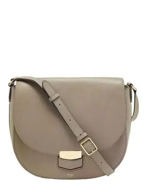 Celine Trotteur Saddle Medium Shoulder Bag - Neutrals