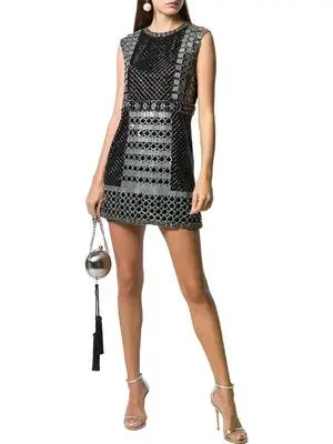 Alberta Ferretti Beaded Mini Dress - Black