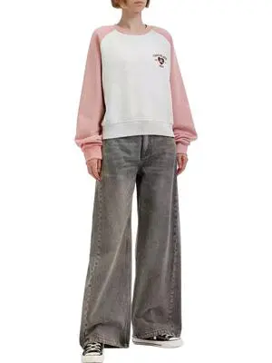 CHOCOOLATE Logo-print Raglan-sleeve Sweater - Grey