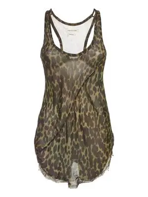 MARANT ETOILE Leopard-print Chiffon Tank Top