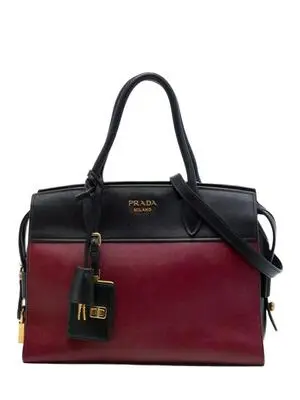 Prada Saffiano And Calf Leather Esplanade Satchel - Red