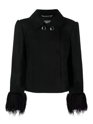 Alberta Ferretti Fringe-cuffs Shirt Jacket - Black