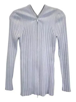 Proenza Schouler White Label Rib-knit Zip-up Sweater - Blue