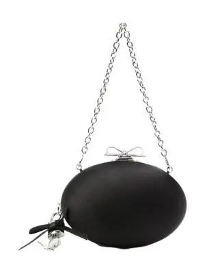 SELF-PORTRAIT Bow-clasp Chain-strap Clutch Bag - Black